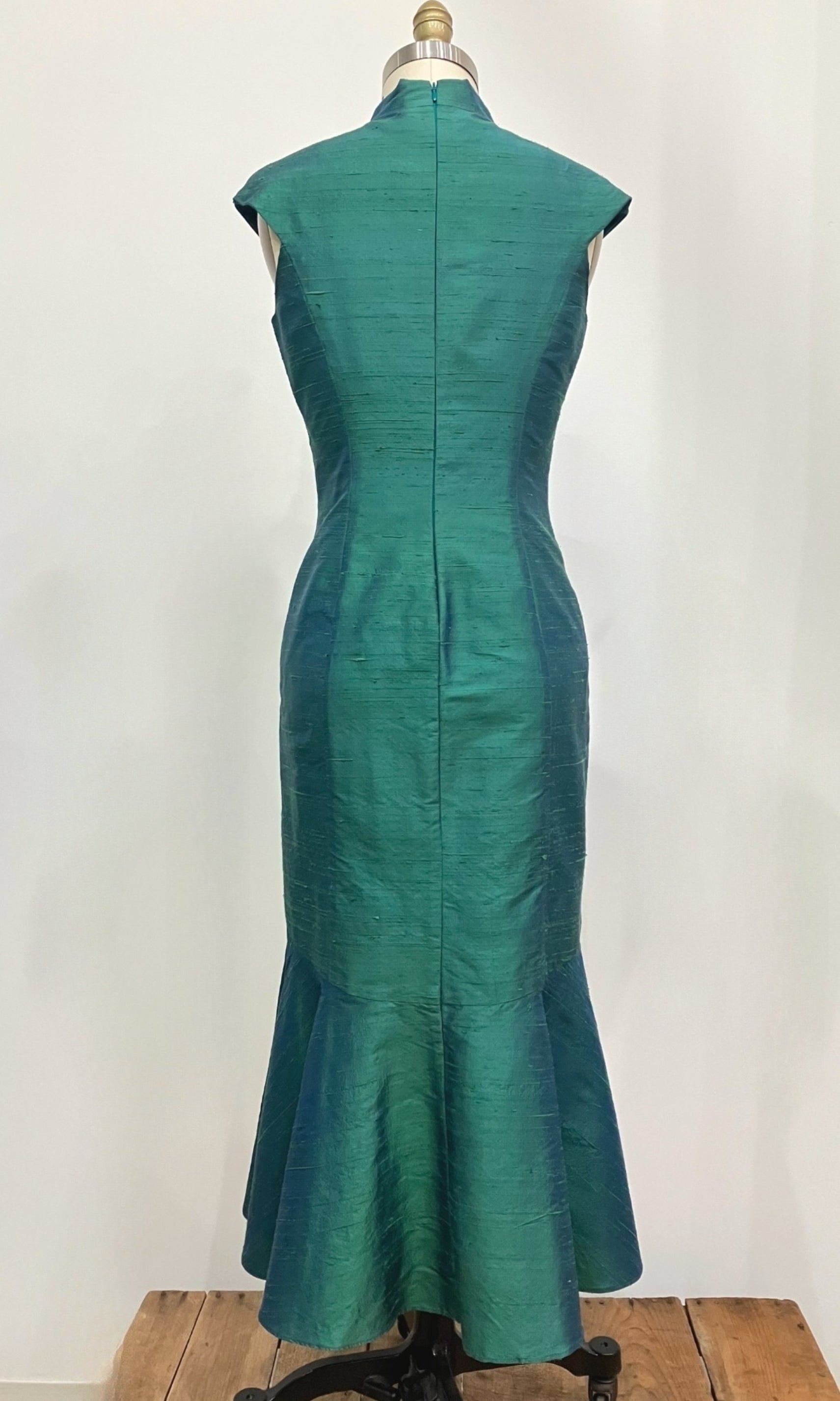 Teal Mandarin-collar "Tango" Dress, size Small – Kimera